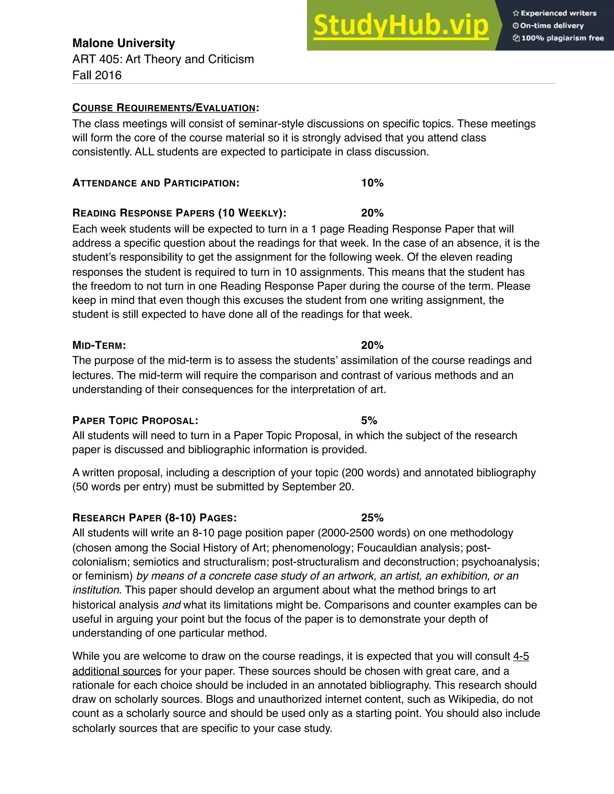 Art Theory And Criticism Syllabus | PDF