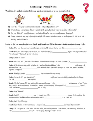 Arturo phrasal verbs relationships | DOCX
