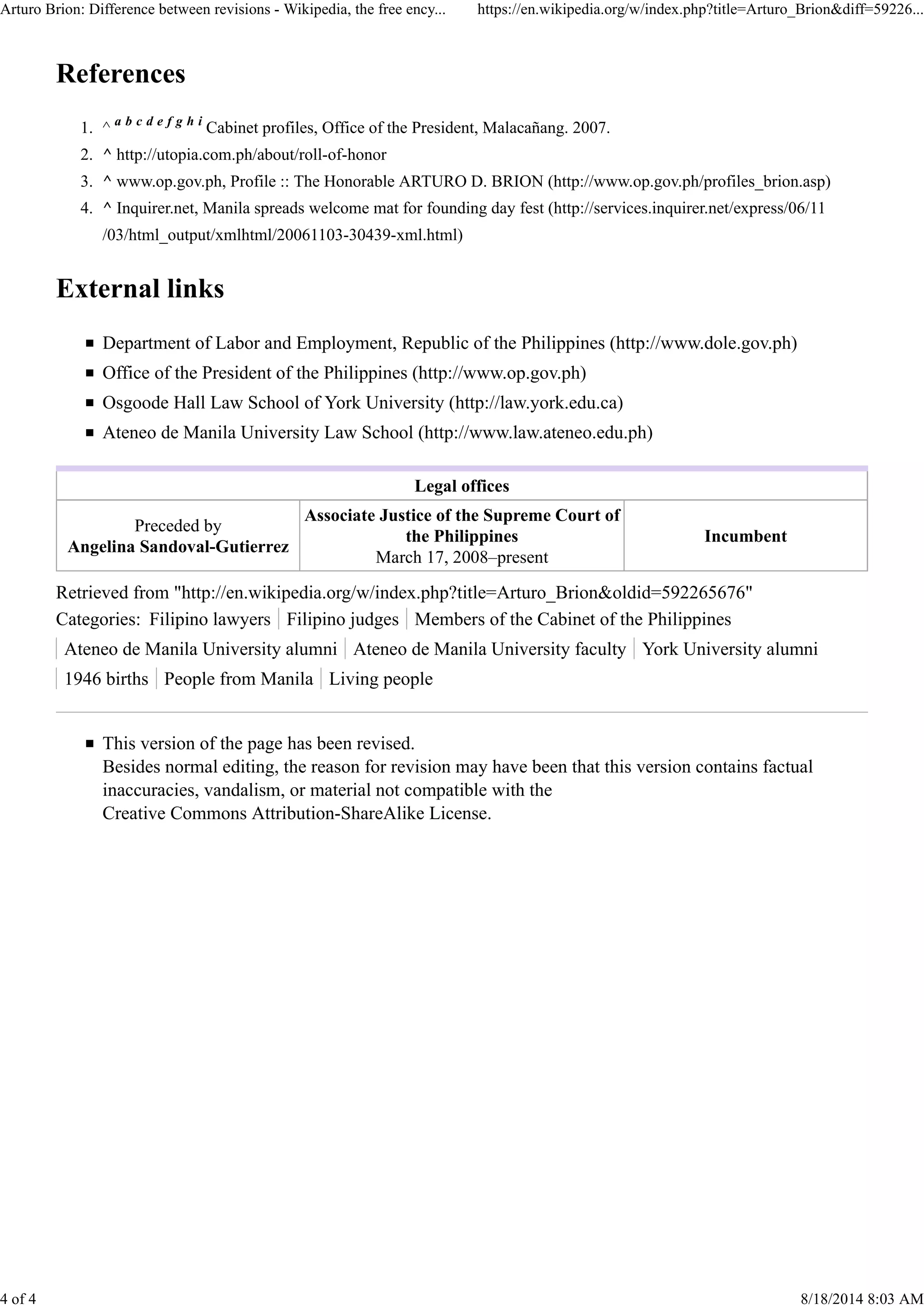 Arturo Brion Difference Between Revisions Wikipedia The Free Encyclopedia Pdf