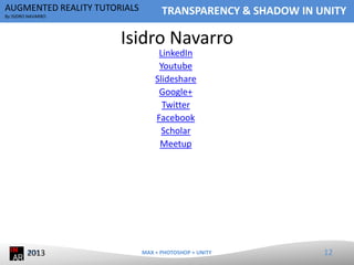 Augmented Reality Tutorial - Transparency & Shadow in Unity | PPT