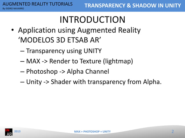 Augmented Reality Tutorial - Transparency & Shadow in Unity | PPT