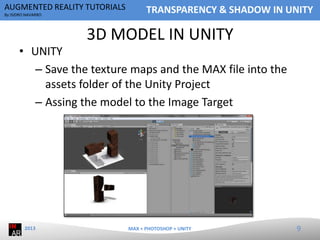 Augmented Reality Tutorial - Transparency & Shadow in Unity | PPT