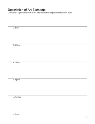 Artwork analysis worksheet | DOC