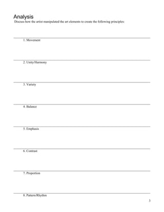 Artwork analysis worksheet | DOC