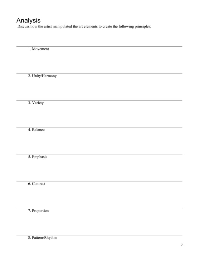 Artwork analysis worksheet | DOC