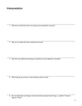 Artwork analysis worksheet | DOC
