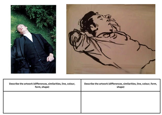 artwork comparison sheet activity photo and drawing | PPT