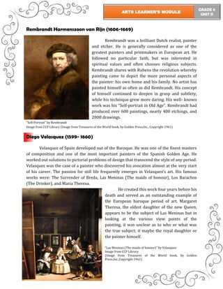 Artworks and Artists of Renaissance and Baroque Period | PDF