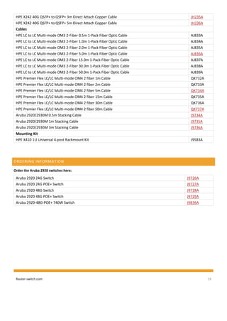 Aruba 2920 Switch Series Data Sheet | PDF