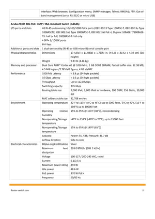 Aruba 2930F Switch Series Datasheet | PDF