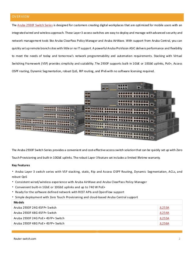 Aruba 2930F Switch Series Datasheet