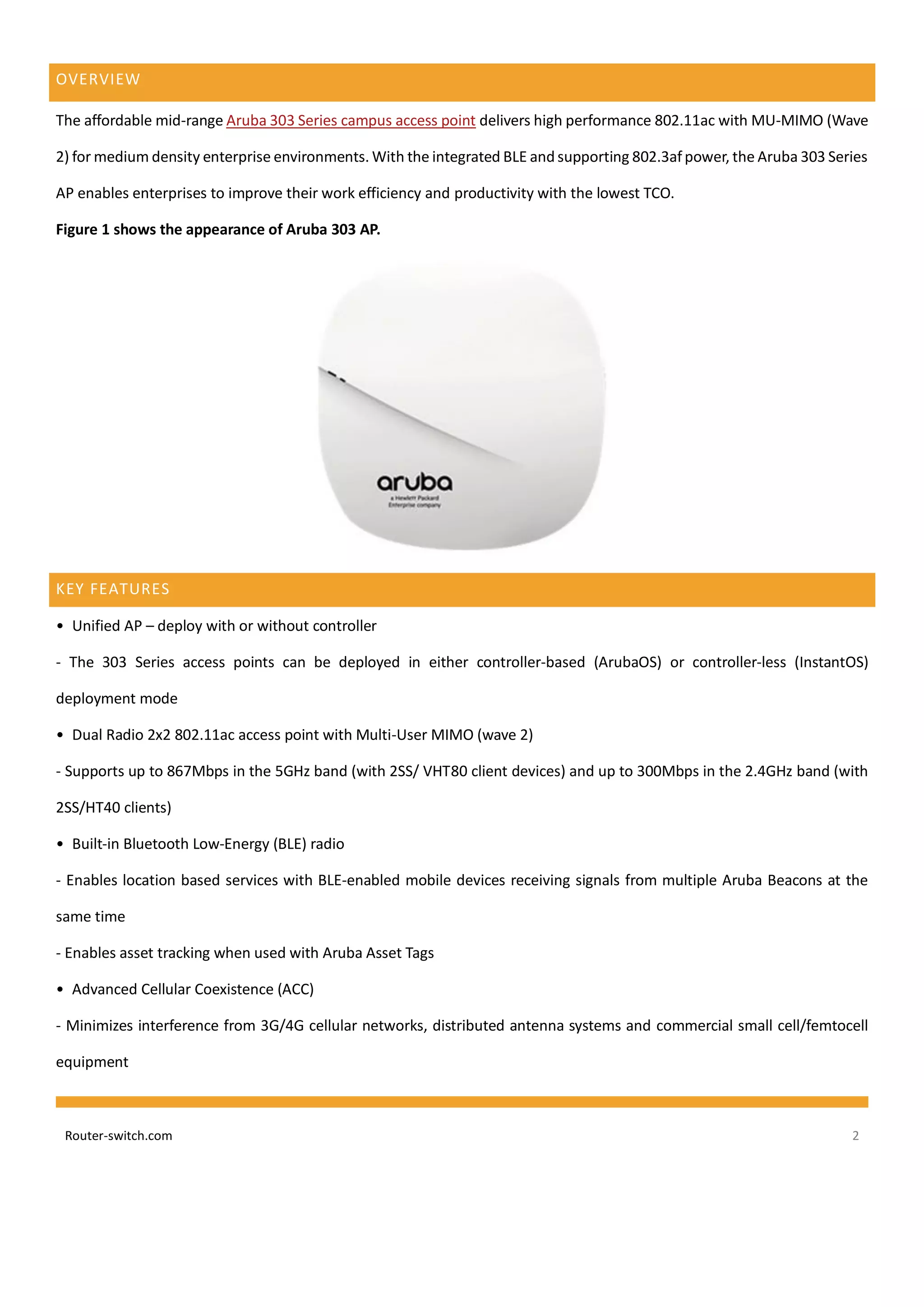 Aruba 303 Series Access Point Data Sheet | PDF | Free Download