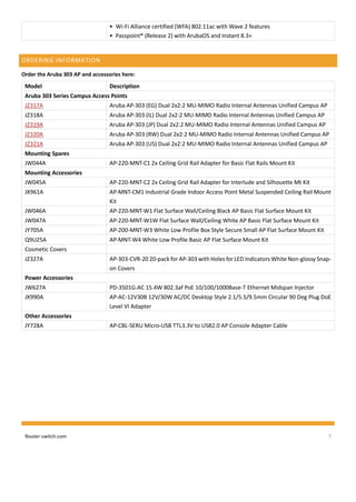 Aruba 303 Series Access Point Data Sheet | PDF