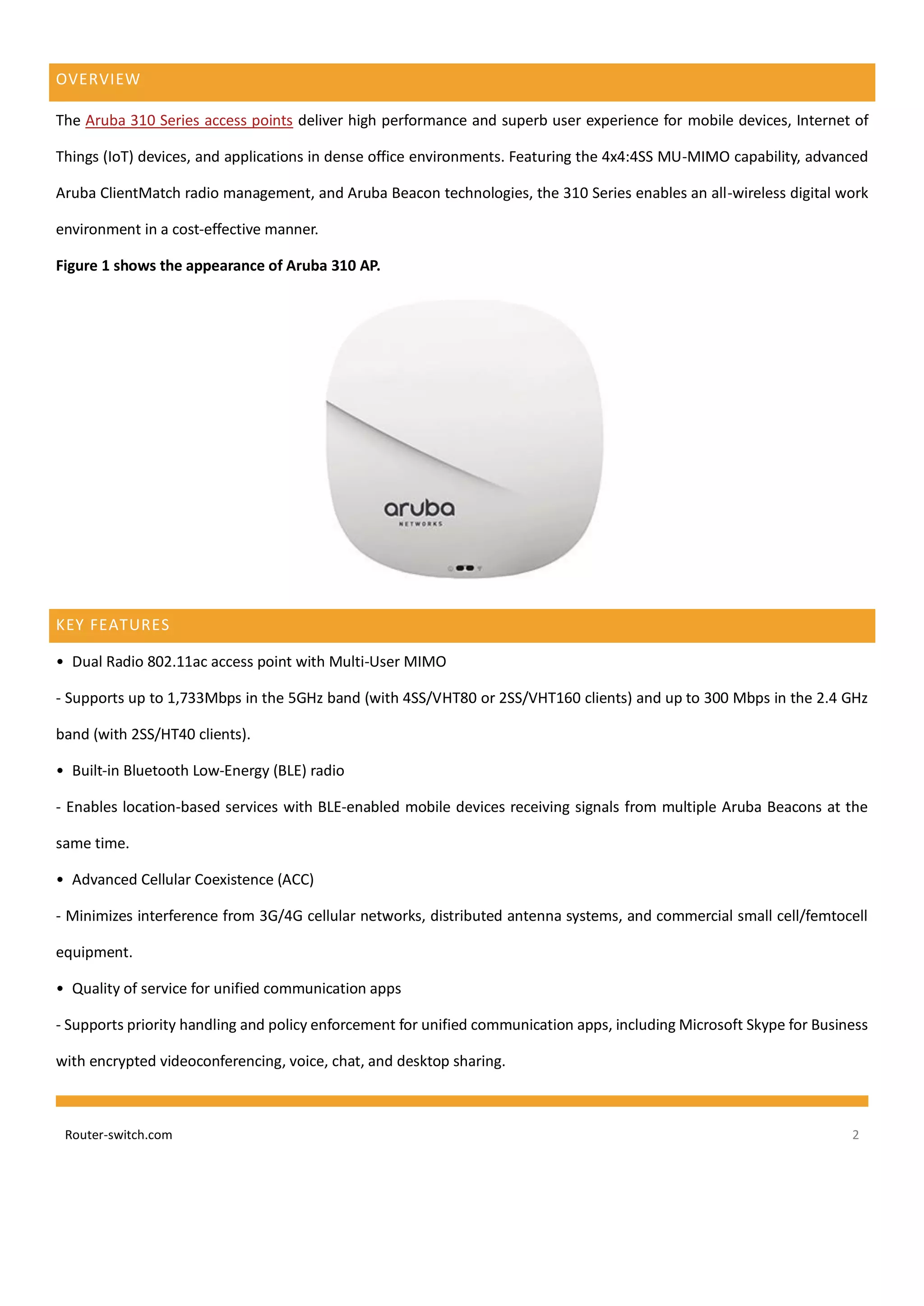 Aruba 310 Series Access Point Data Sheet | PDF | Internet of Things | Internet