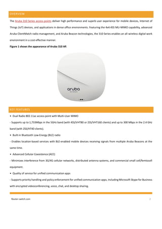 Aruba 310 Series Access Point Data Sheet | PDF | Internet of Things ...
