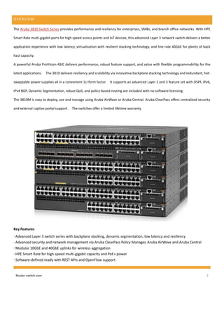 Aruba 3810 Switch Series Data Sheet | PDF