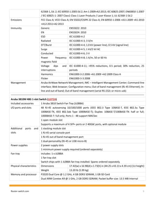 Aruba 3810 Switch Series Data Sheet | PDF