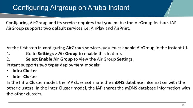 EMEA Airheads- Aruba IAP Webinar – How AirGroup service works in Aruba Instant AP | PPT