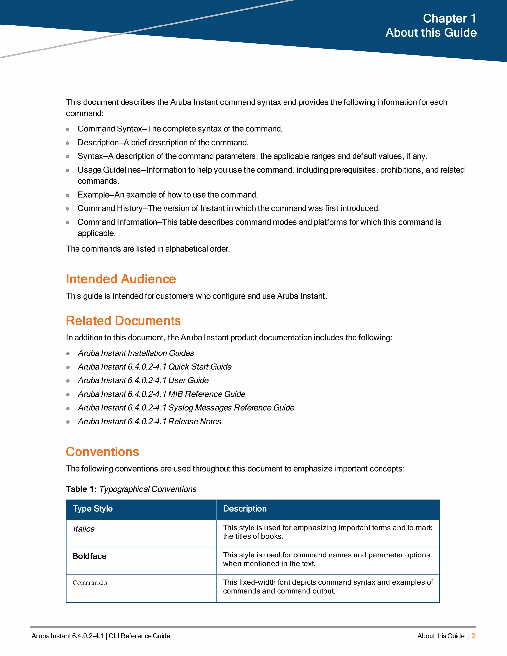Aruba Instant 6.4.0.2-4.1 Command Line Interface Reference Guide | PDF | Operating Systems ...