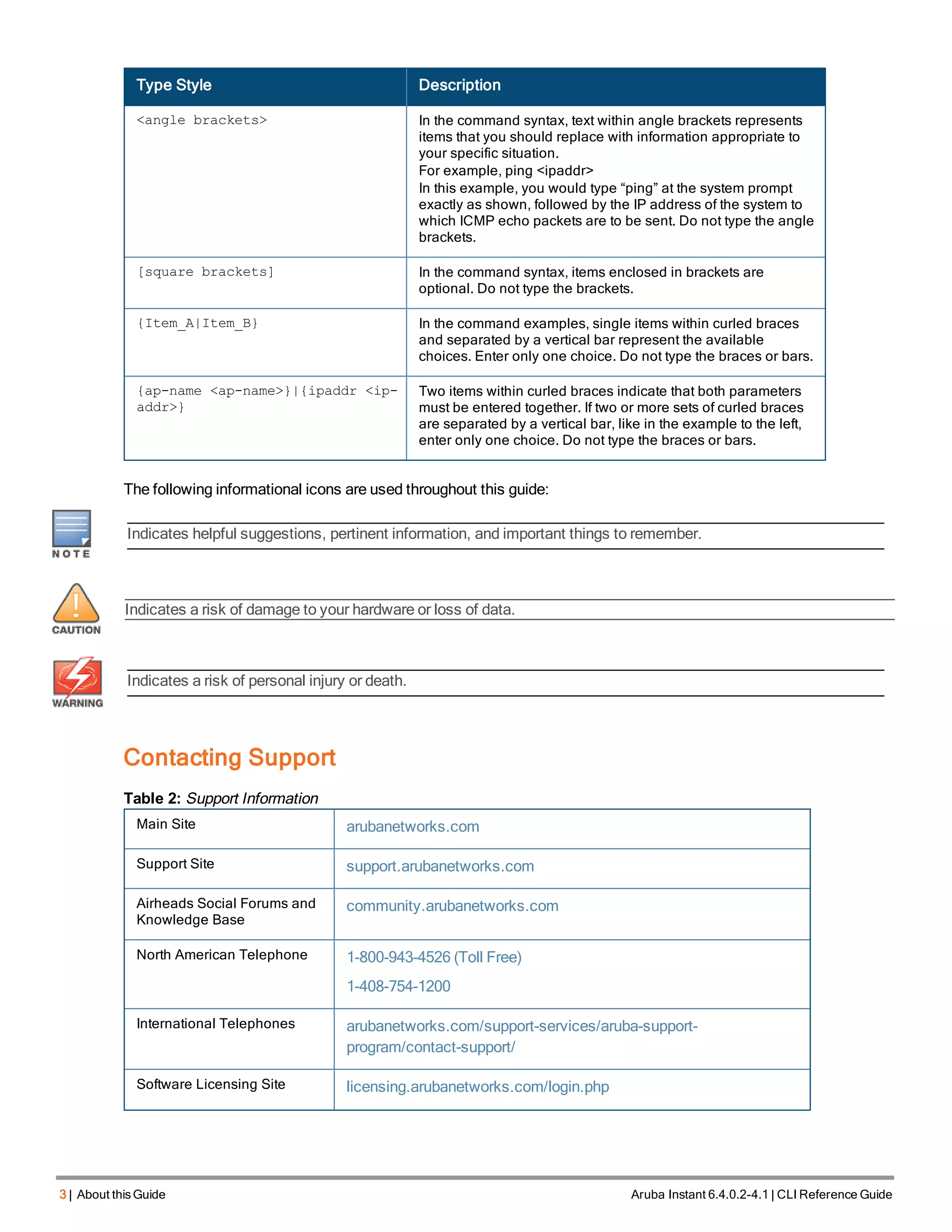 Aruba Instant 6.4.0.2-4.1 Command Line Interface Reference Guide | PDF