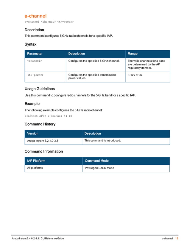 Aruba Instant 6.4.0.2-4.1 Command Line Interface Reference Guide | PDF | Operating Systems ...