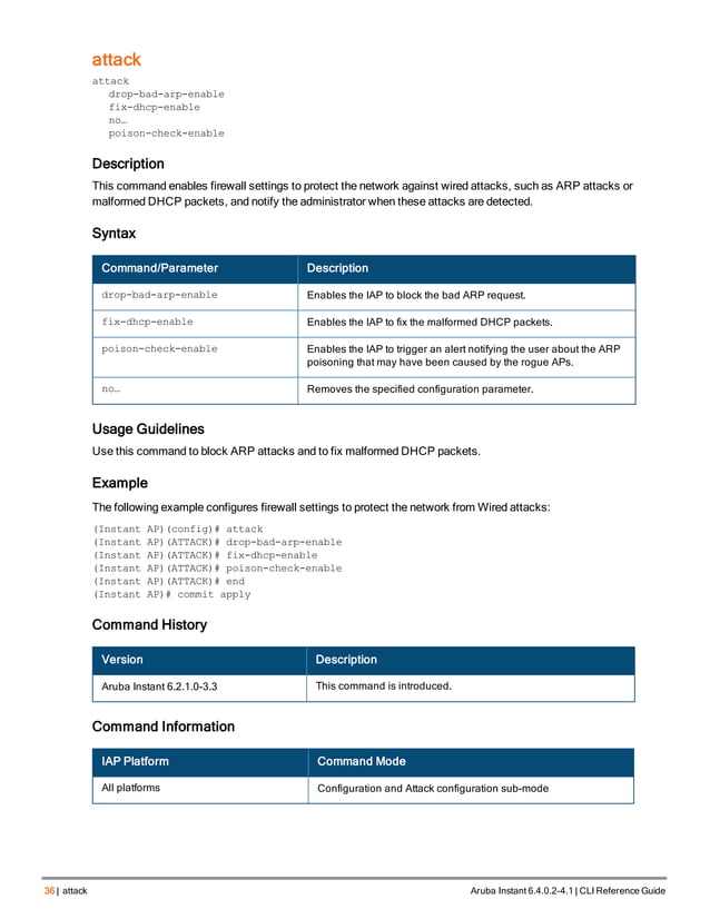 Aruba Instant 6.4.0.2-4.1 Command Line Interface Reference Guide | PDF ...