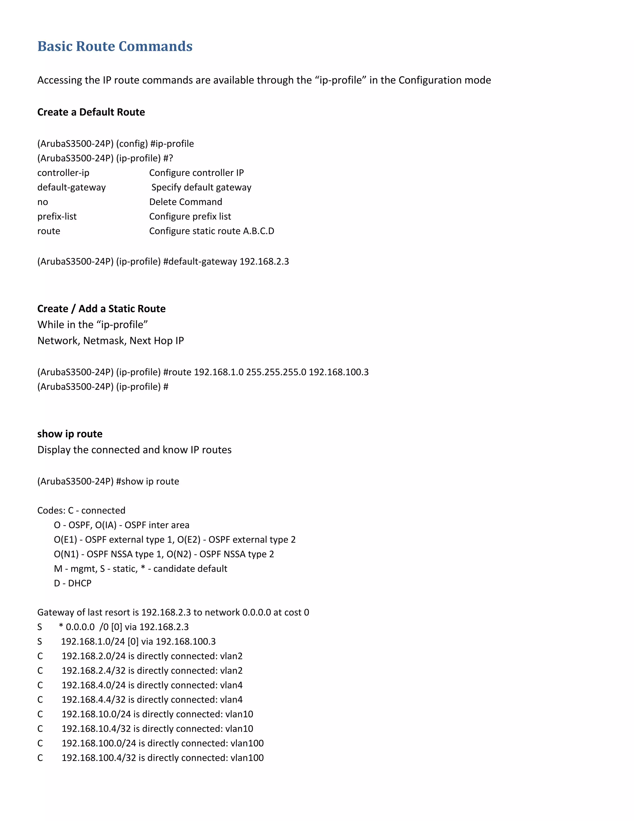 Aruba mobility access switch useful commands v2 | PDF