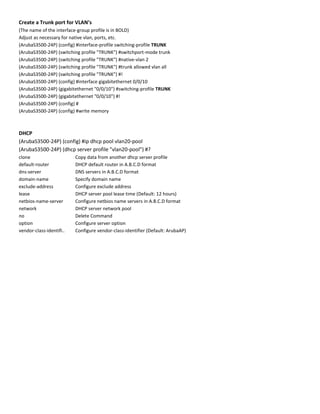 Aruba mobility access switch useful commands v2 | PDF