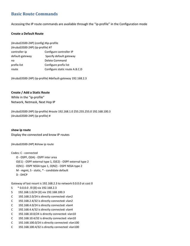 Aruba mobility access switch useful commands v2 | PDF | Computer Networking | Computing