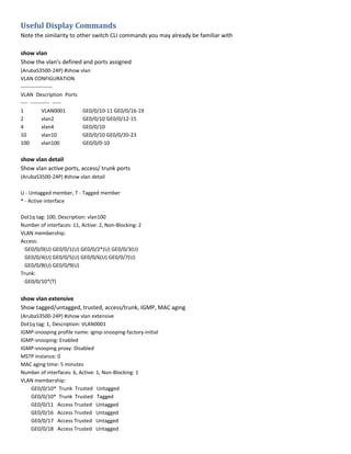 Aruba mobility access switch useful commands v2 | PDF