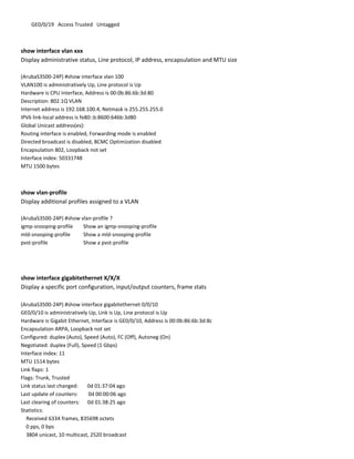 Aruba mobility access switch useful commands v2 | PDF
