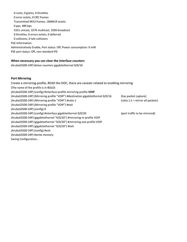Aruba mobility access switch useful commands v2 | PDF | Computer Networking | Computing