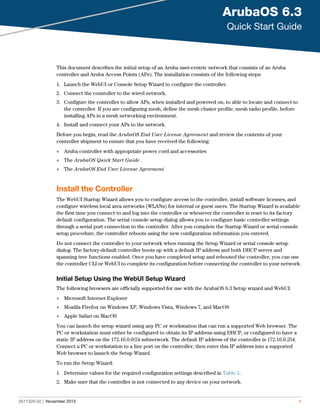 ArubaOS 6.3.x Quick Start Guide | PDF
