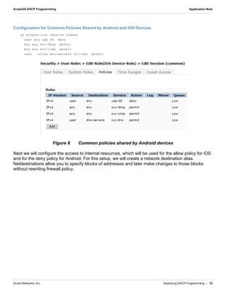 ArubaOS DHCP Fingerprinting | PDF