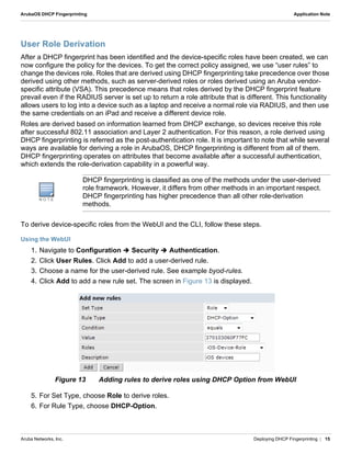 ArubaOS DHCP Fingerprinting | PDF