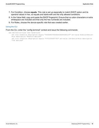 ArubaOS DHCP Fingerprinting | PDF | Computer Networking | Computing