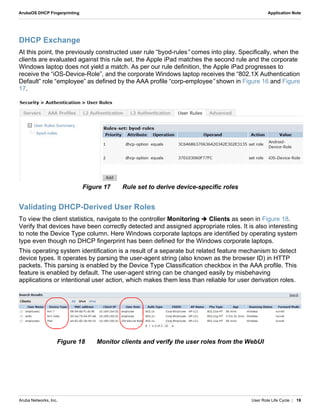 ArubaOS DHCP Fingerprinting | PDF