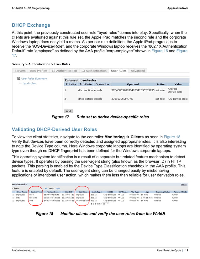 ArubaOS DHCP Fingerprinting | PDF | Computer Networking | Computing