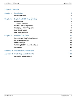 ArubaOS DHCP Fingerprinting | PDF