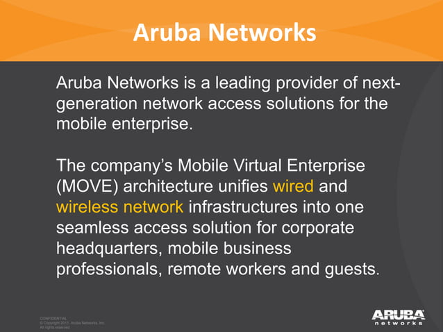 Aruba presentation solutions overview - v1 | PDF | Computer Networking | Computing