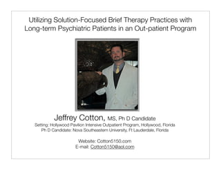 Solution-Focused Brief Therapy in Group Work | PDF