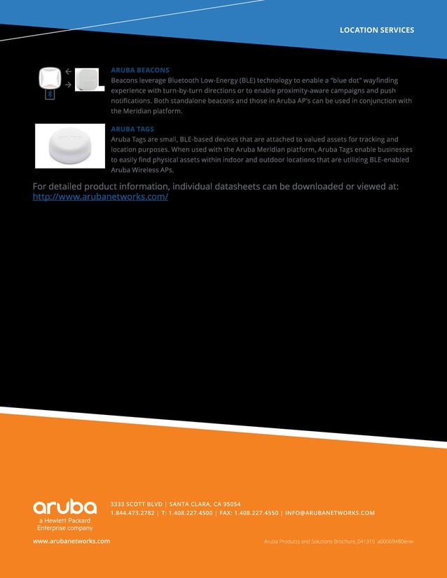 Aruba products and solutions brochure 2019 | PDF