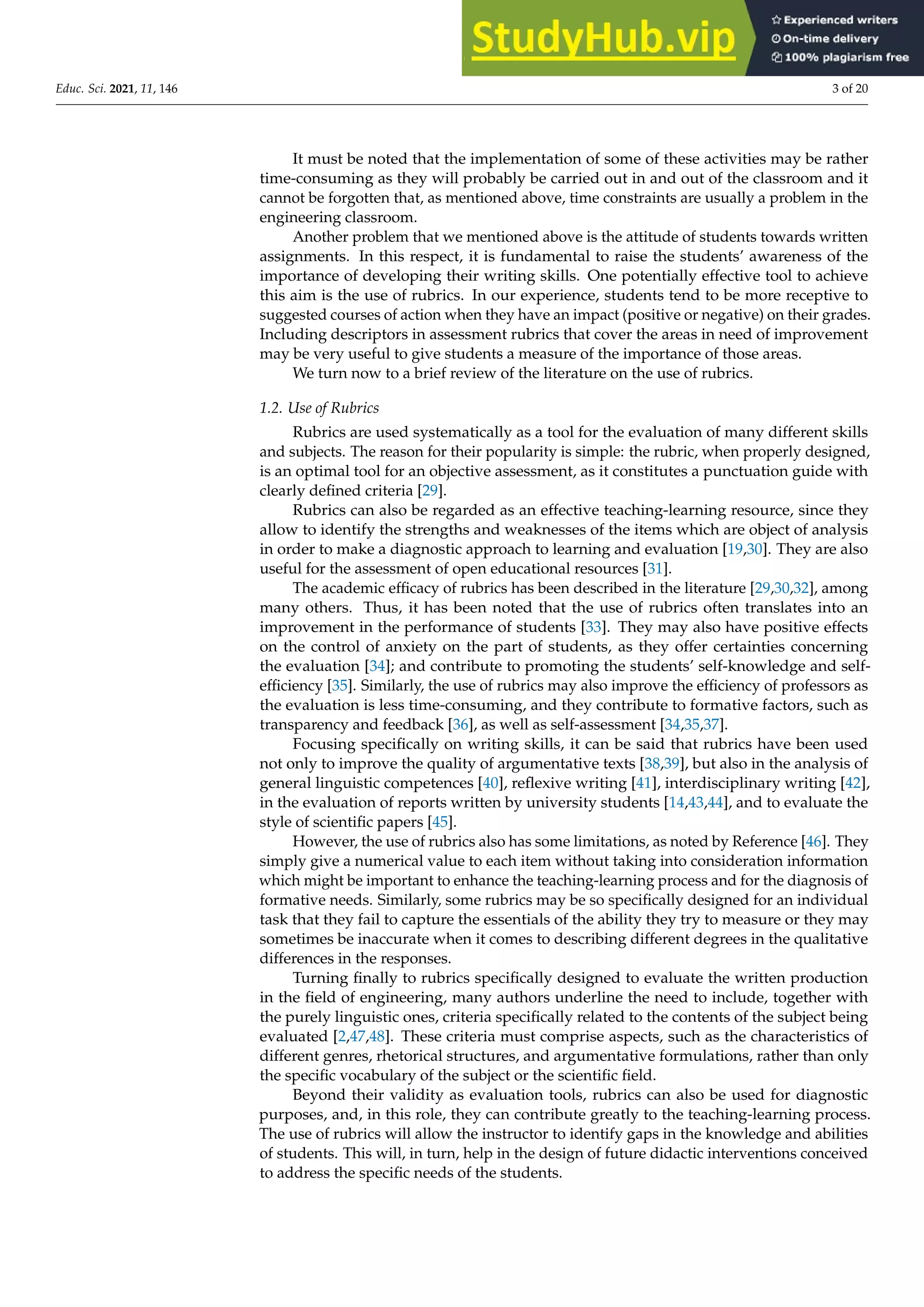 A Rubric To Assess And Improve Technical Writing In Undergraduate ...