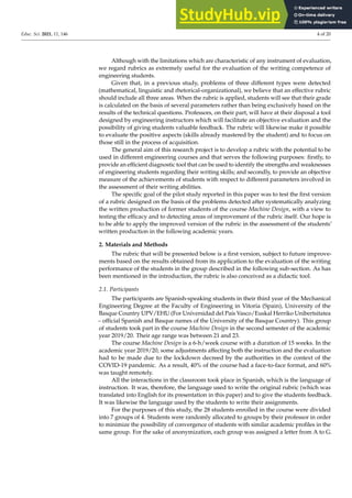 A Rubric To Assess And Improve Technical Writing In Undergraduate Engineering Courses | PDF