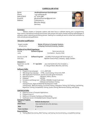 Arul cv | PDF