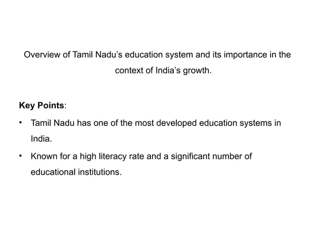 Educational Pathways and Skill Development in Tamil Nadu | PPTX