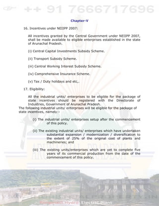 Arunachal Pradesh Industrial Policy 2008 | PDF