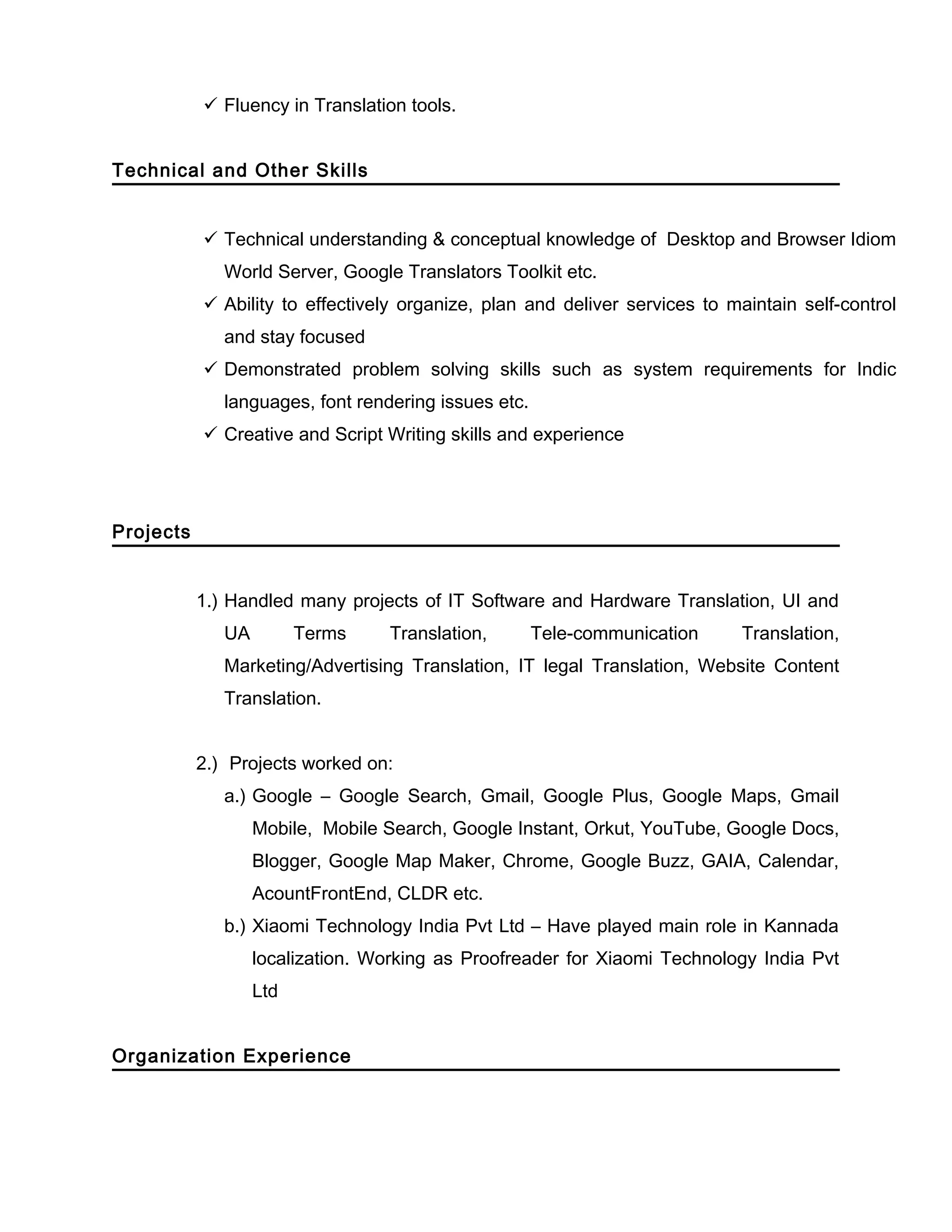 Aruna kumar K R resume | DOC