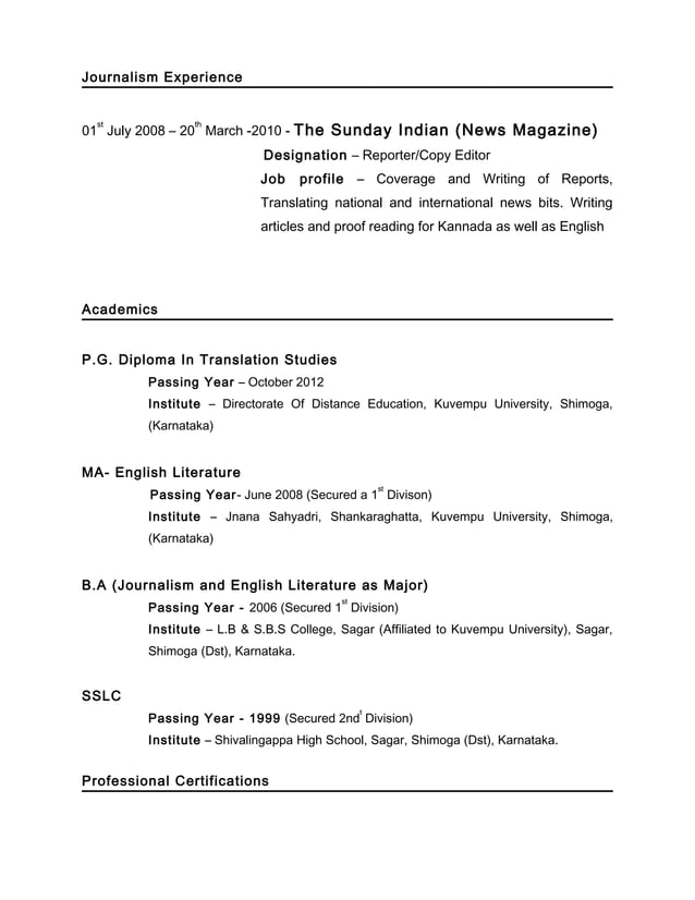 Aruna kumar K R resume | PDF