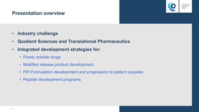 OVERCOMING COMPLEX FORMULATION CHALLENGES FOR SMALL MOLECULES ...